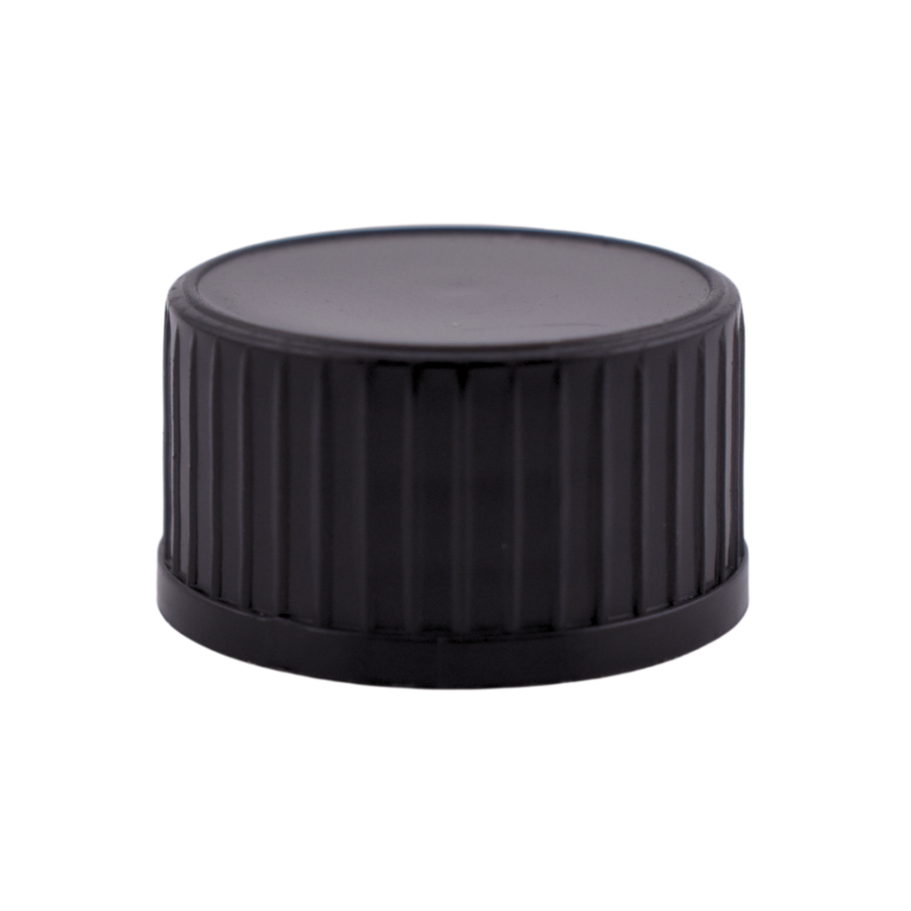 18-400 Black PP Plastic Cap with Polycone Liner | Victorie Packaging