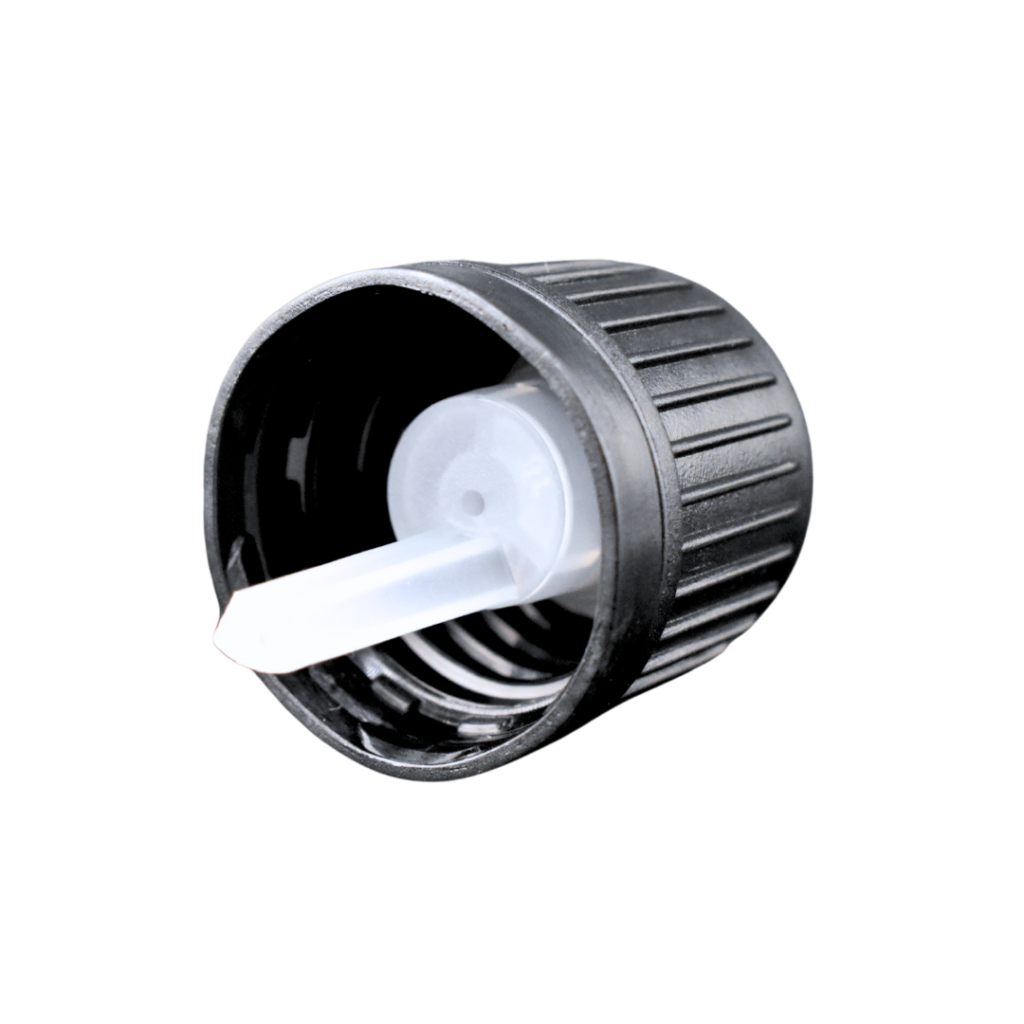 18mm Black Tamper-Evident Screw Cap with Reducer | Victorie Packaging